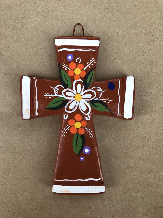 A7 Crosses Cross Amigos Pottery 4" Mexican Handmade painted Folk MX ...