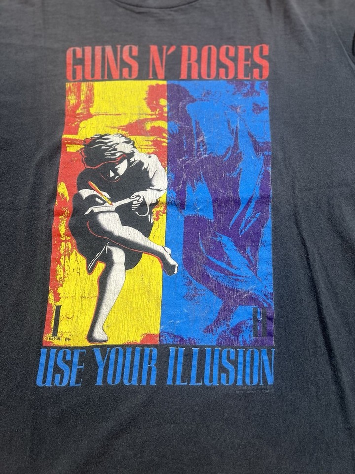 Vintage 1992 Guns N Roses Use Your Illusions Band Shirt Brockum Size L ...