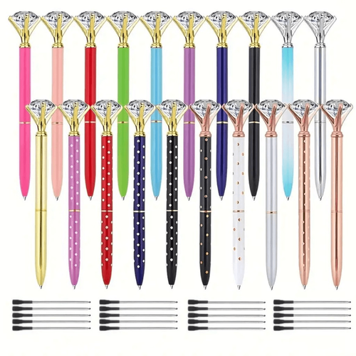 20 Piece Rhinestone Pens Cute Ballpoint Retractable Crystal Writing Pen ...