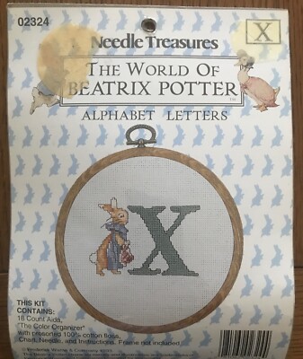 NIP! The World of Beatrix Potter Alphabet Letters X cross stitch kit 93 ...