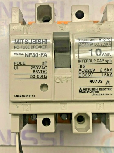 MITSUBISHI BREAKER NF30-FA 10 AMP 3 POLE NF30FA | eBay