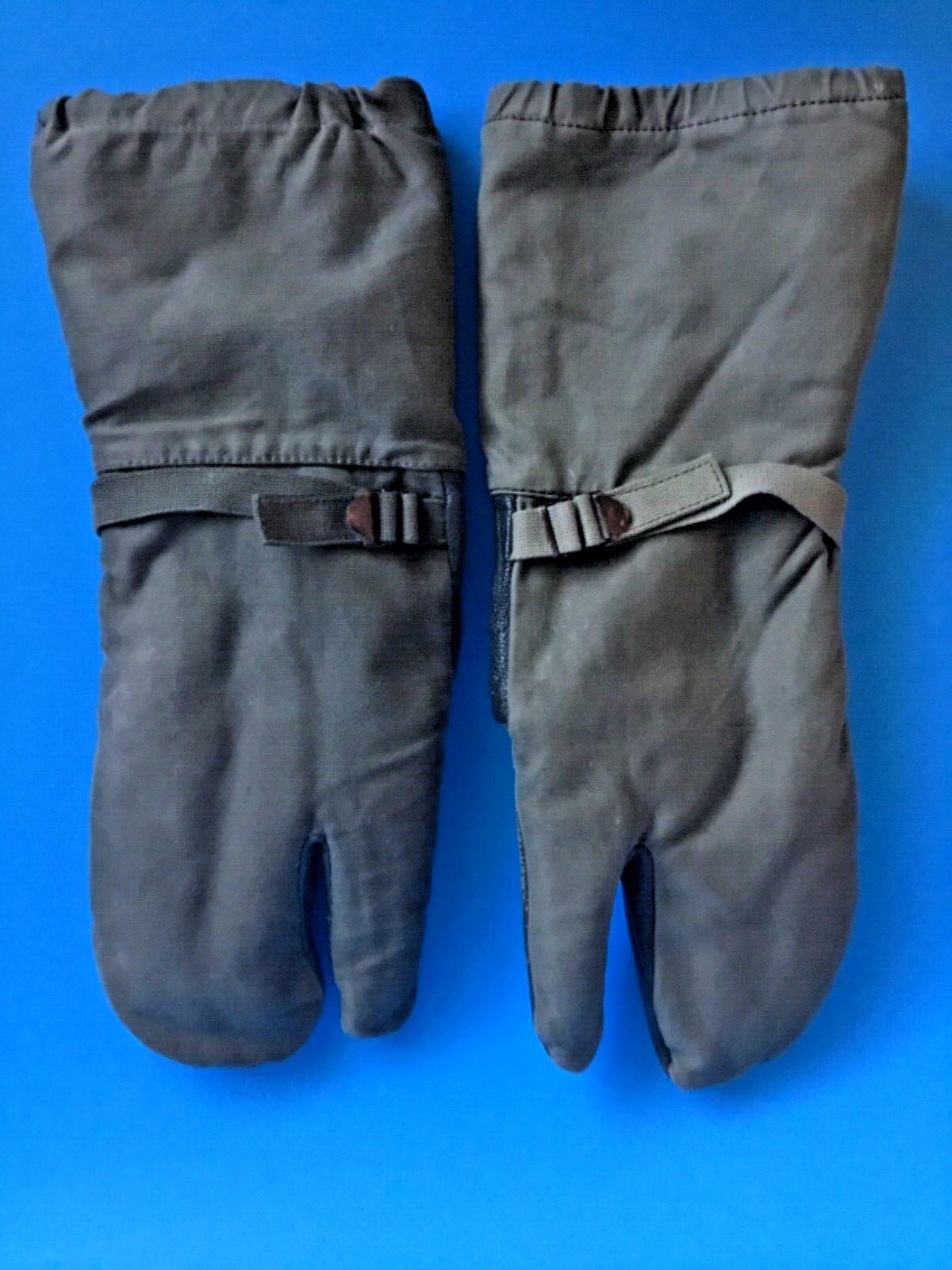 VTG 1948E MILITARY TRIGGER FINGER MITTENS LEATHER SHE… - Gem