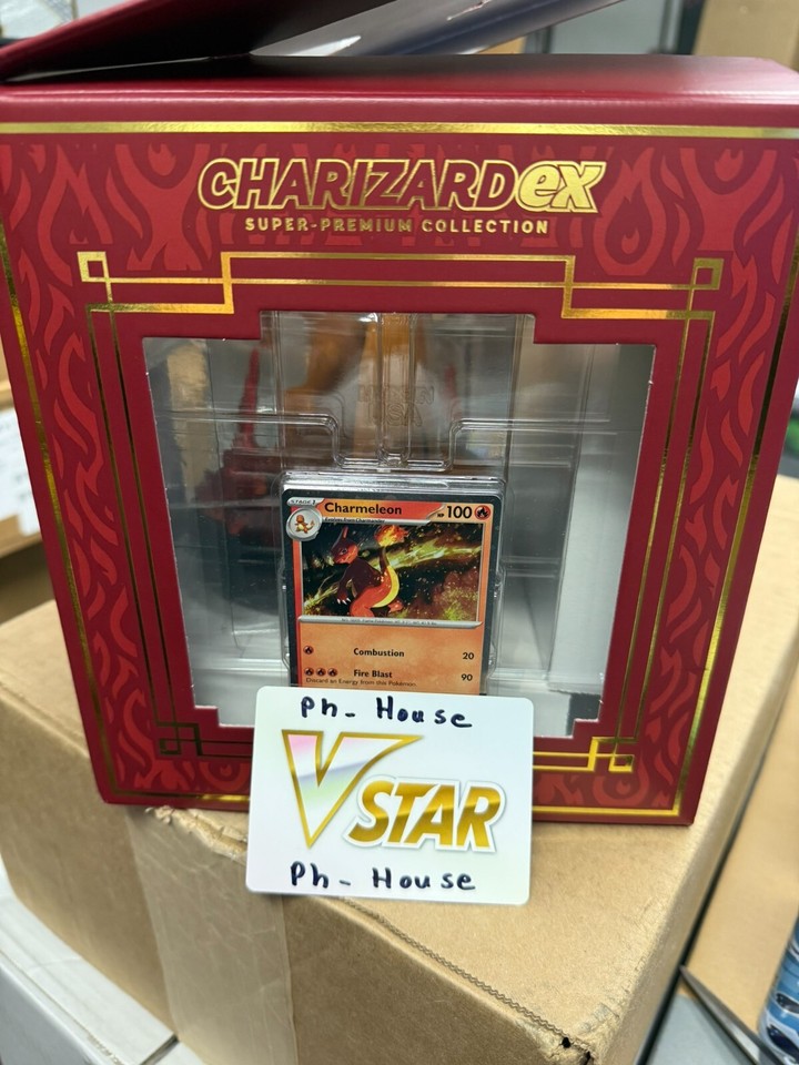 Pokemon TCG Charizard EX Super Premium Statue Only + Promos (3) + Box ...