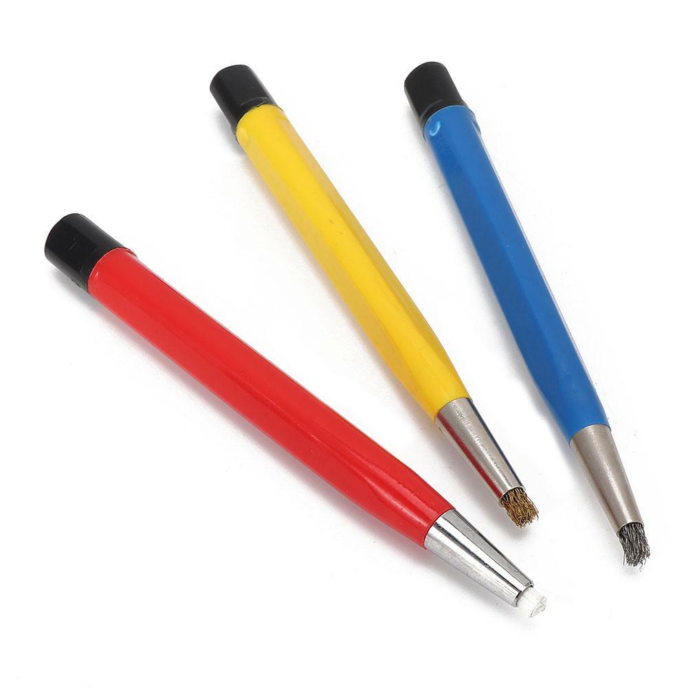 3x Rust Remover Pen Brush Fiberglass Scratch Brush Pen Pencil Removes ...