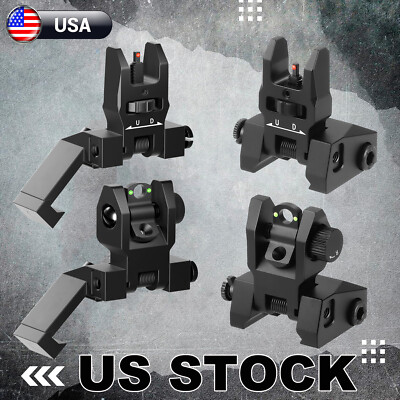Tactical Fiber Optics Iron Sights 45/90 Degree Offset Flip Up Front ...