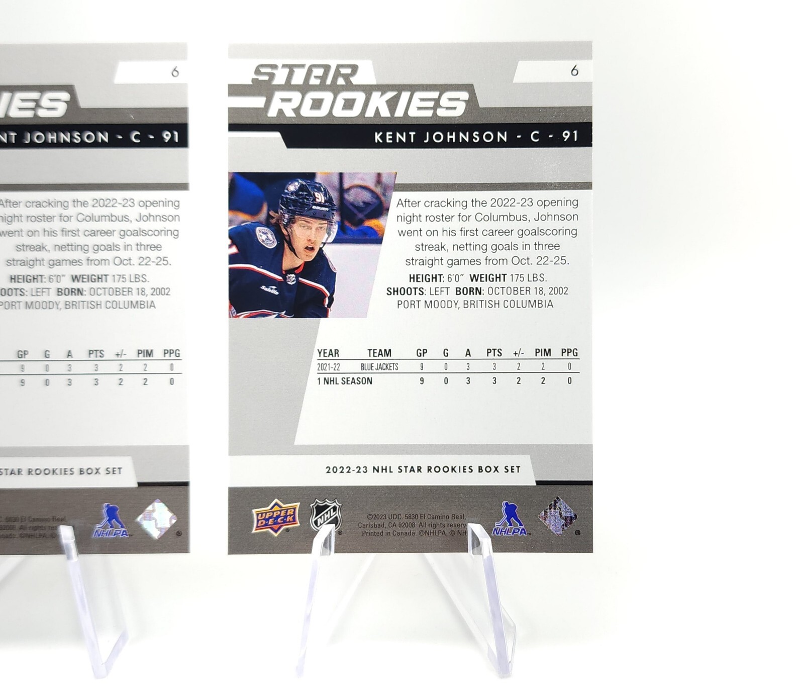 2022-23 UD Kent Johnson Rookie Cards Columbus Blue Jackets NHL Star ...