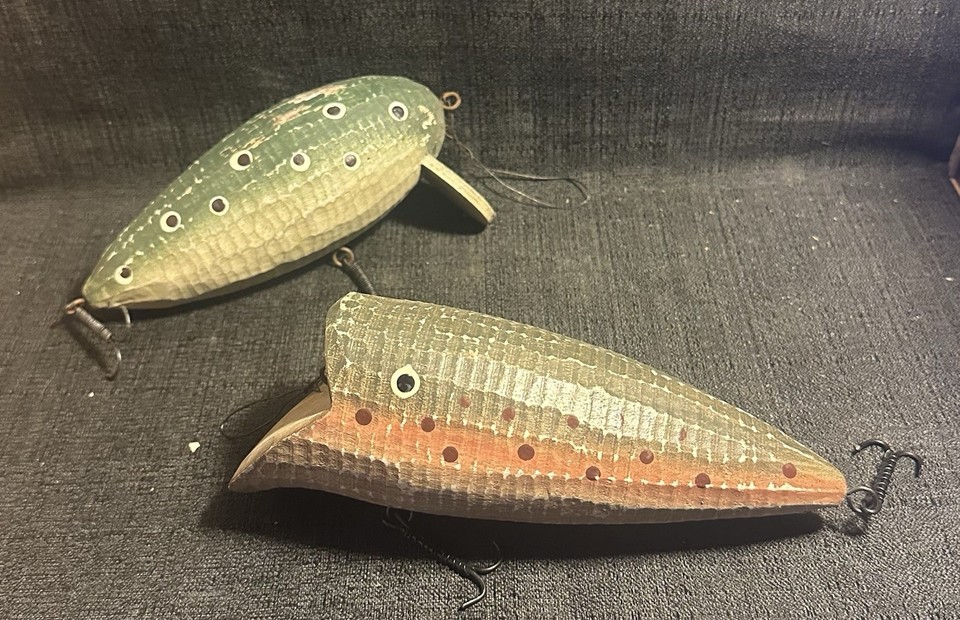 2 Big 8” Wood Decorative Fishing Lures | eBay
