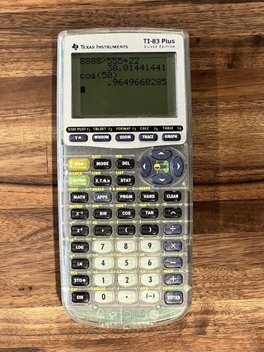 Texas Instruments TI-83 Plus Clear Silver Edition Graphing Calculator ...