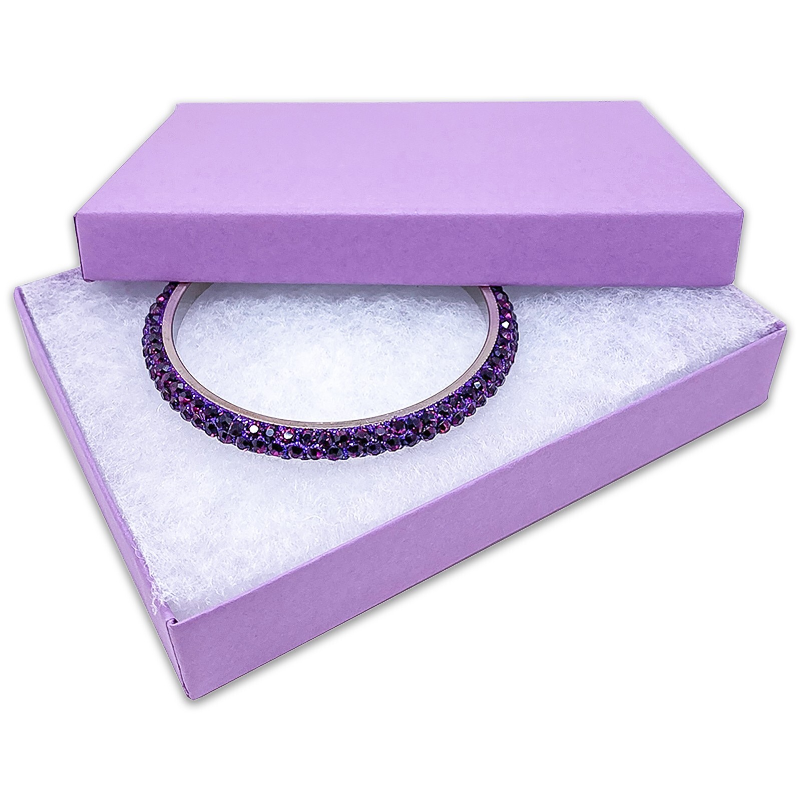 BULK Cardboard Kraft Paper JEWELRY GIFT BOXES Cotton Filled PURPLE for ...