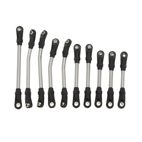 RC Hop Ups Stainless Steel High Clearance Link & Tie Rod Set for Axial ...