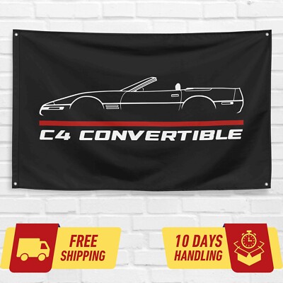 For Chevrolet Corvette C4 Convertible Car Enthusiast 3x5 ft Flag Gift ...