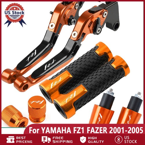 For YAMAHA FZ1 FAZER 2005 Orange CNC Handle Grips Cap Brake Clutch ...
