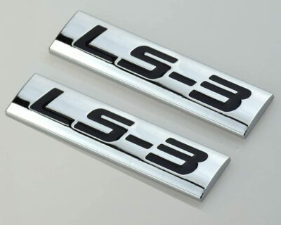 2PCS METAL LS-3 ENGINE MOTOR EMBLEM BADGE REPLACEMENT FOR TRUNK (Chrome ...