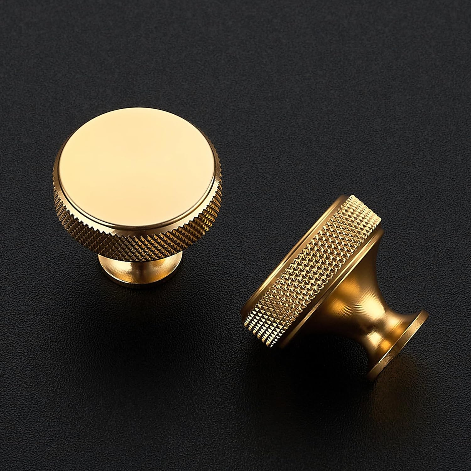 25 Pack Brushed Brass Kitchen Cabinet Hardware Knobs round Solid ...