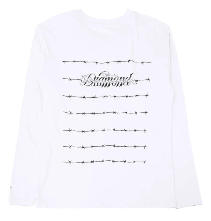Diamond Supply Co. Men's Barbed Wire Long Sleeve White T-Shirt | eBay