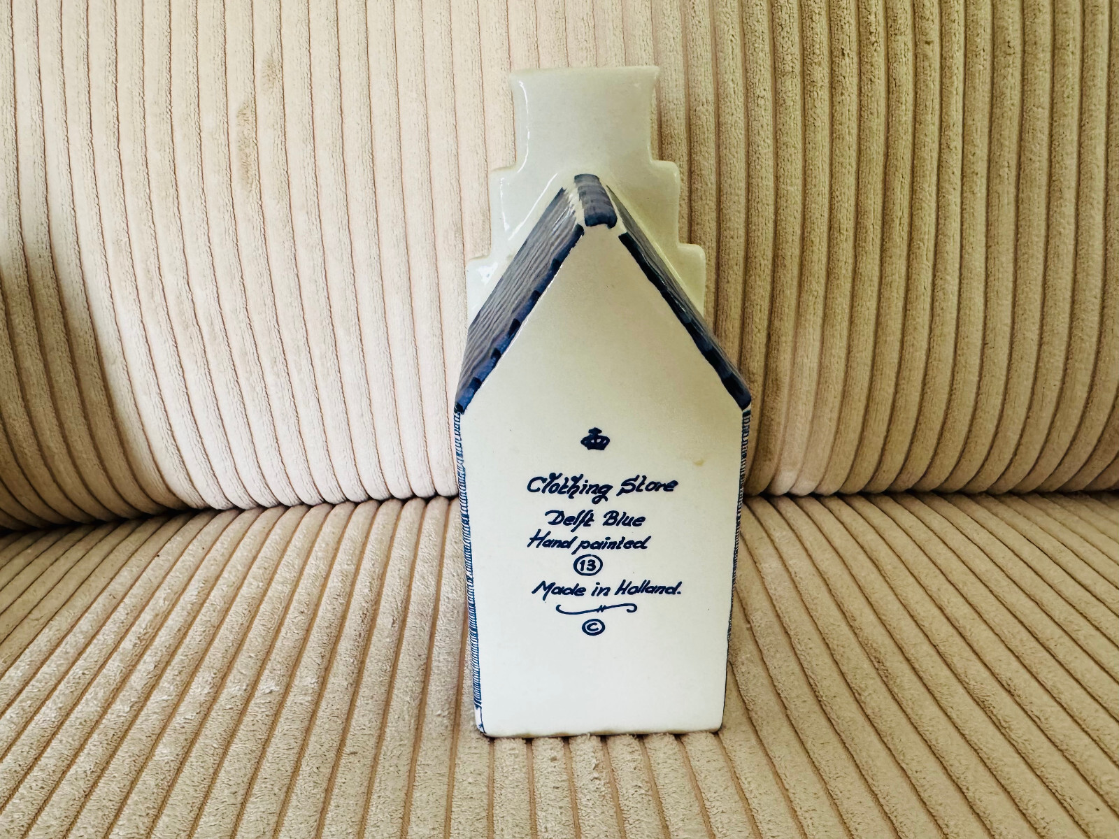 Old Vtg Delft Blue Handpainted Building LOT Clothing Store Bakery Dutch ...