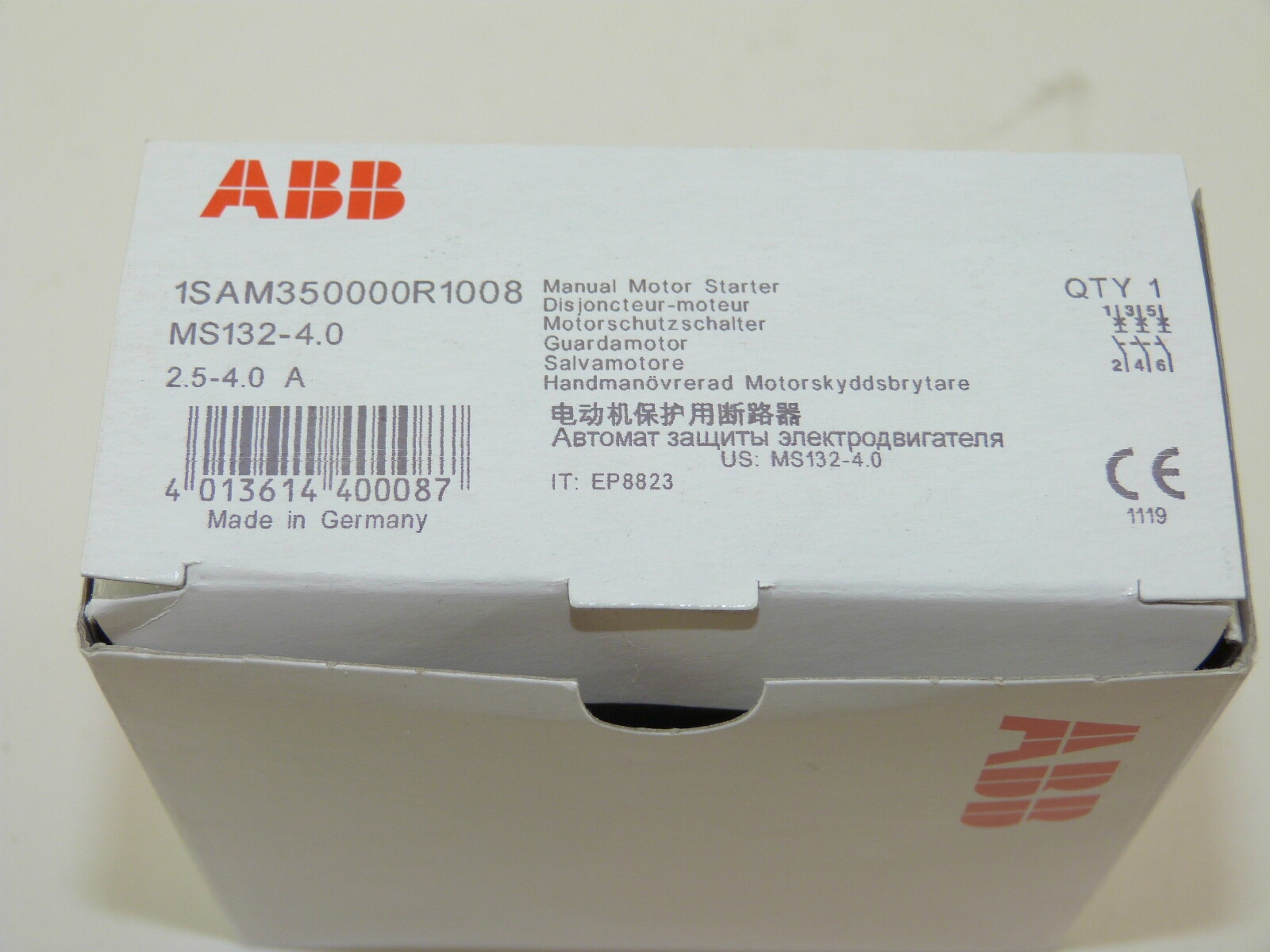 ABB Manual Motor Starter 2.5 to 4.0 Amp MS132-4.0 NEW 1-yr Warranty | eBay