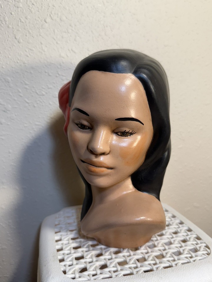 Mid Century Modern Marwal Chalkware Vintage Hawaiian Hula Girl Bust MCM ...