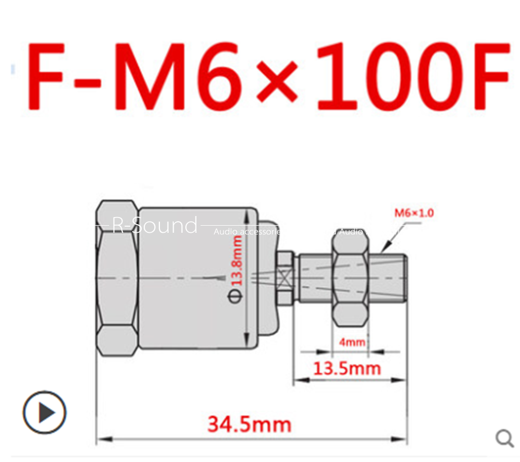 Cylinder universal floating joint F-M5/M6X100/M8X125F/M10/M12/14/16/18 ...