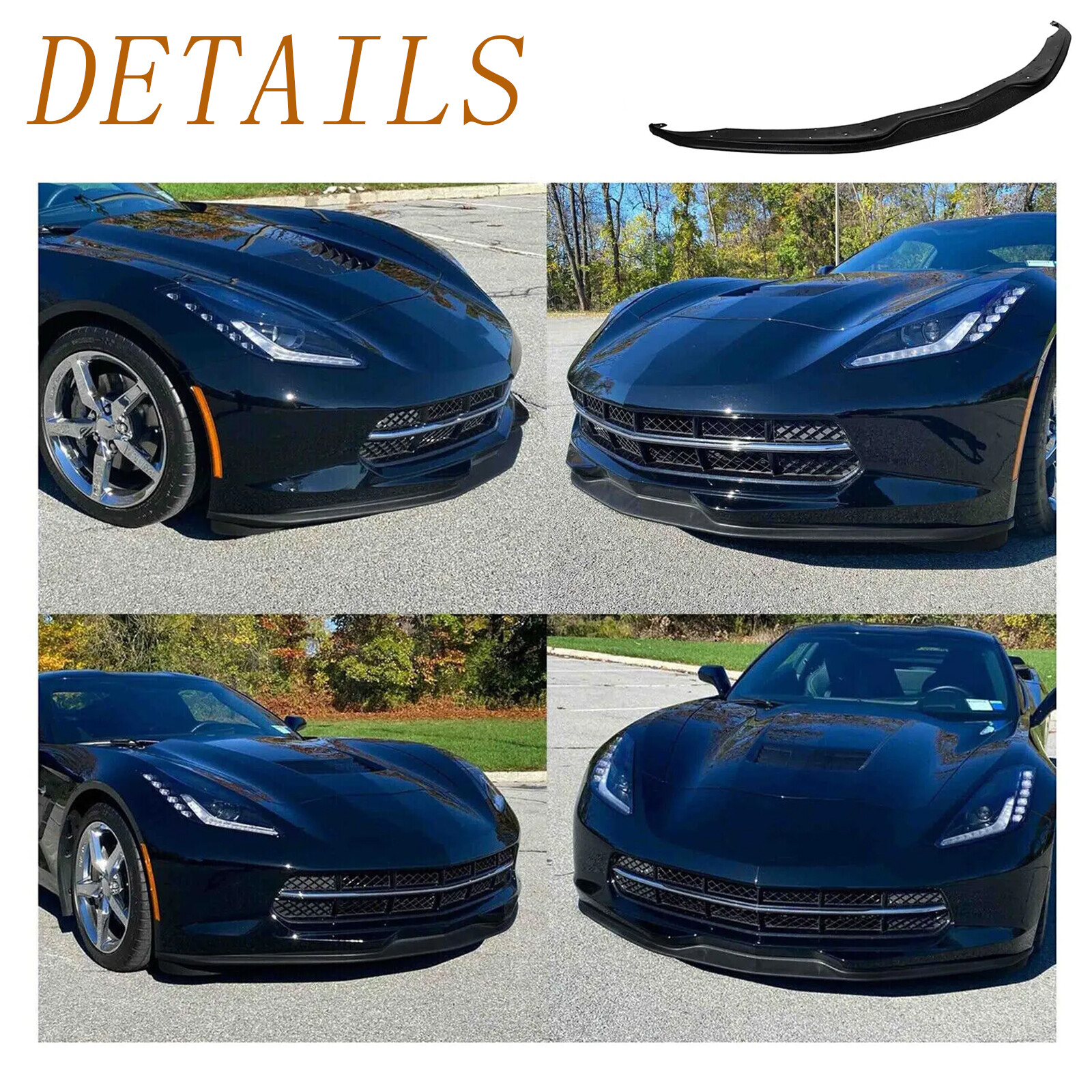 Front Lip Spoiler Splitter 22922352 For 2014-2019 Chevy C7 Corvette Z06 ...
