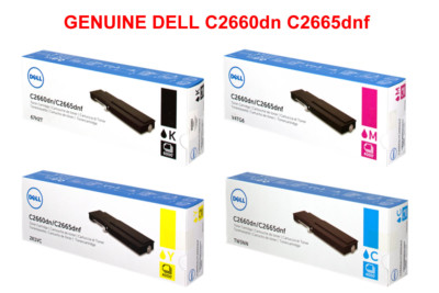 New Genuine Original Dell CMYK Toner Cartridge for C2660dn C2665dnf ...
