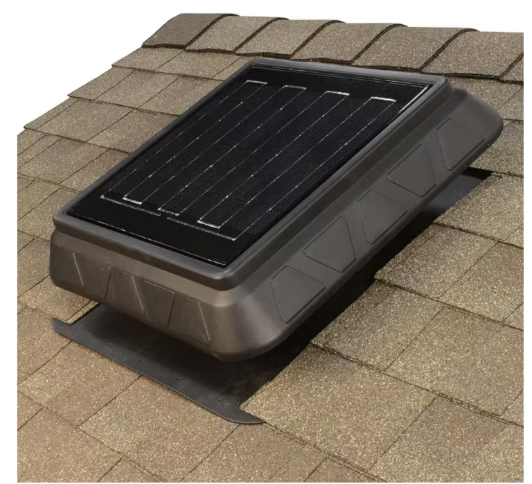 GAF Master Flow 25-Watt Low Profile Solar Powered Roof Mount Exhaust ...