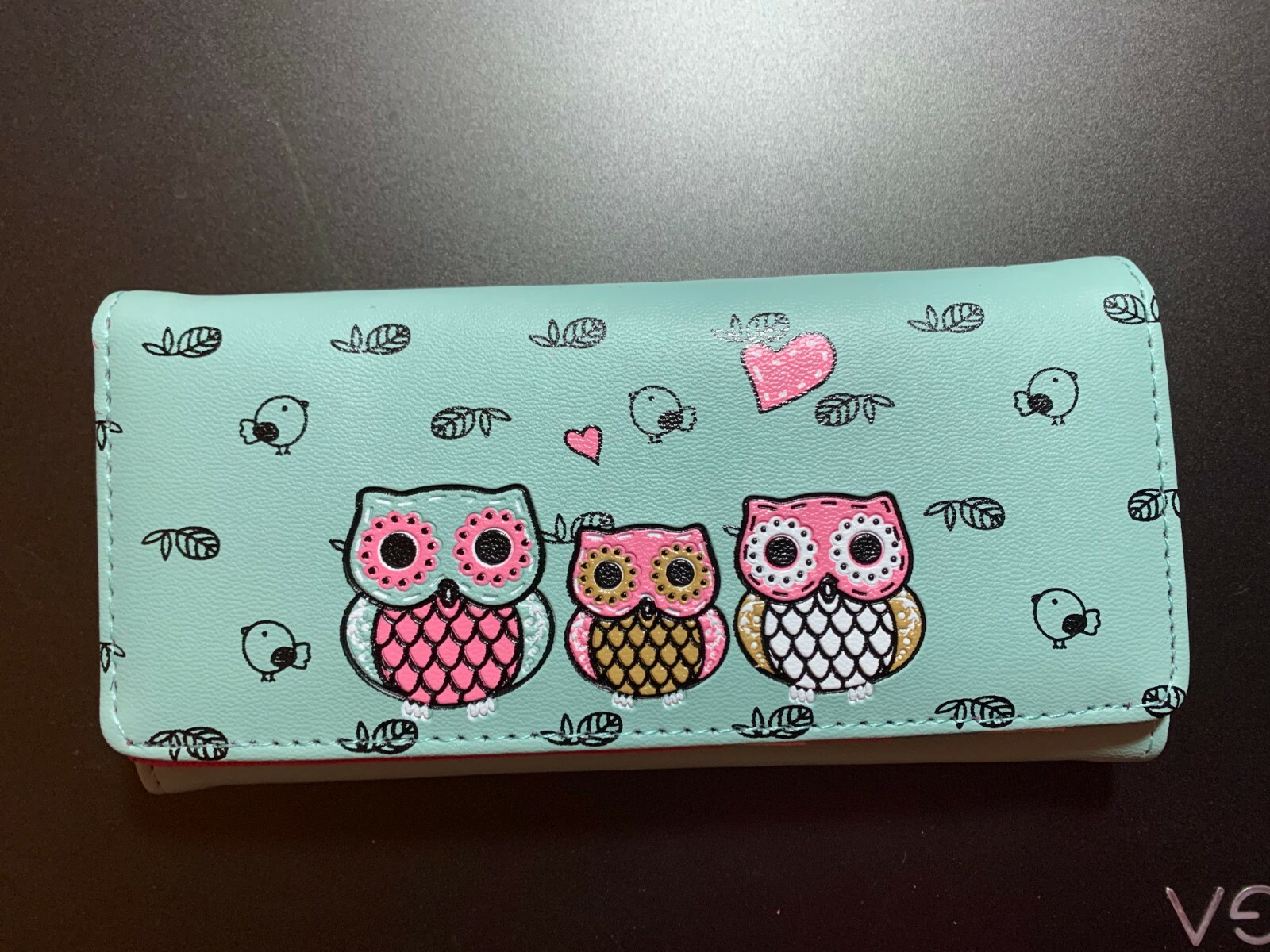 WOMEN'S LEATHER BOTUSI WALLETS WITH OWLS, BIRDS, IN PINK COLORS BRAND ...