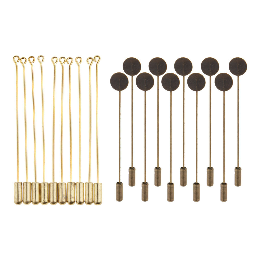 20 Piece 7.1cm Long Needle Plug Lapel Stick Hat Scarf Brooch ...