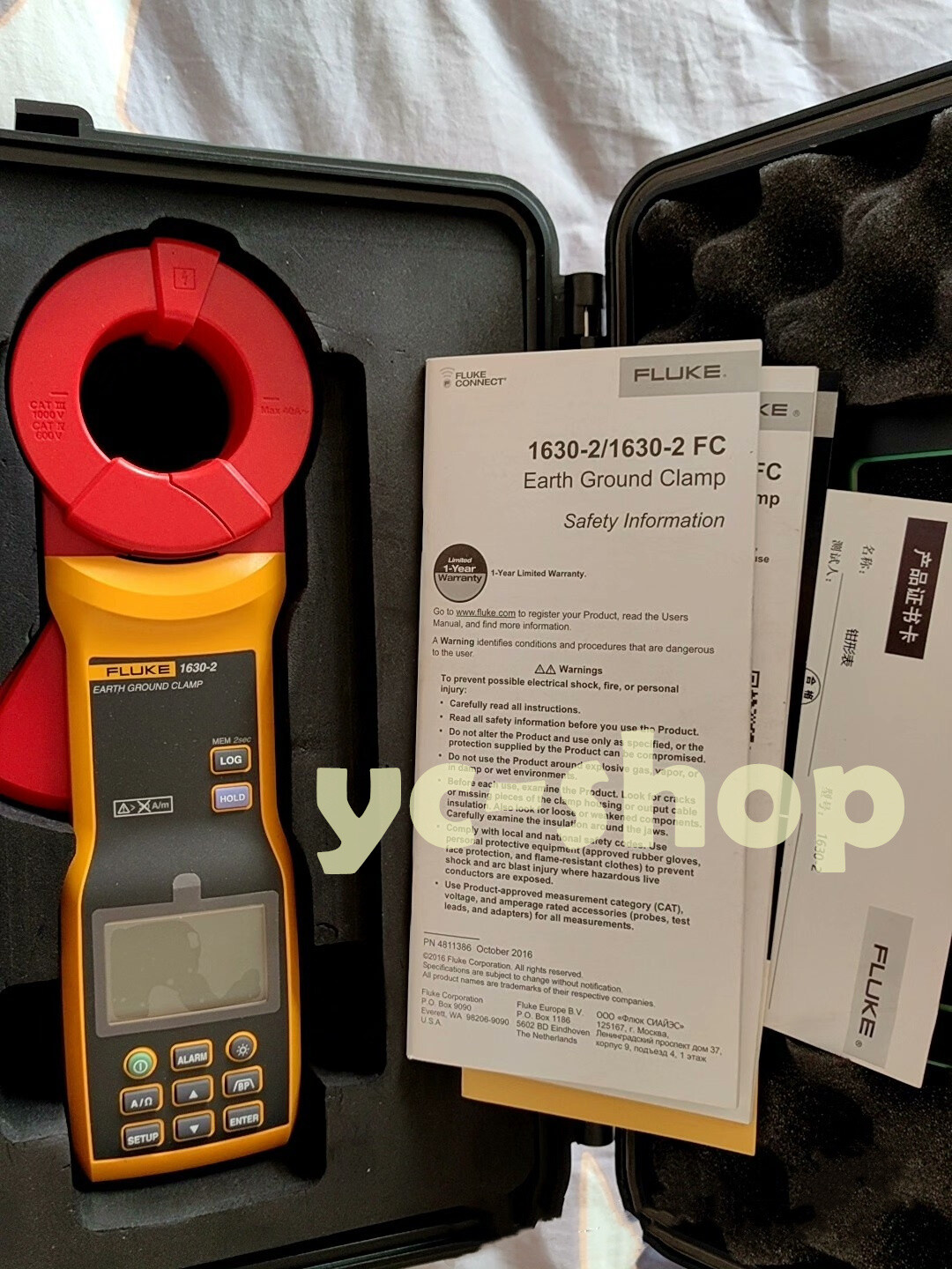 1PC FLUKE 1630-2 (Non-FC) Stakeless Earth Ground Loop/AC Leakage ...