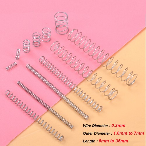 10Pcs Stainless Steel A2 Compression Pressure Springs Miniature Wire ...