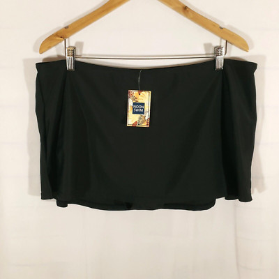 NEW Noon Swim Women's Size 22 Black Swimsuit Bottom Skort Skirt NWT | eBay