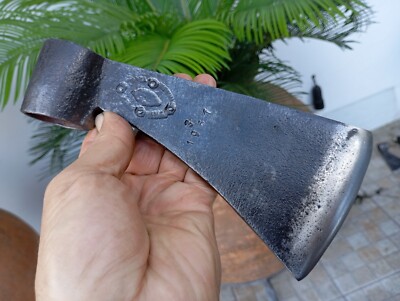 Vintage Large Axe Wrought Steel Blacksmith Marks Signed Both Sides ...