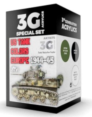 AFV Series: US Tank Europe 1944-45 3G Acrylic Paint Set (3 Colors) 17ml ...