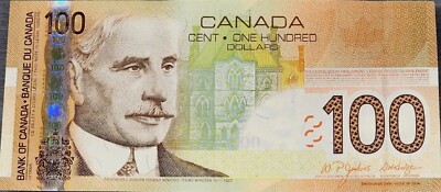 2004 Canada $100 Uncirculated Banknote. 100 Dollars Currency CAD Bank ...