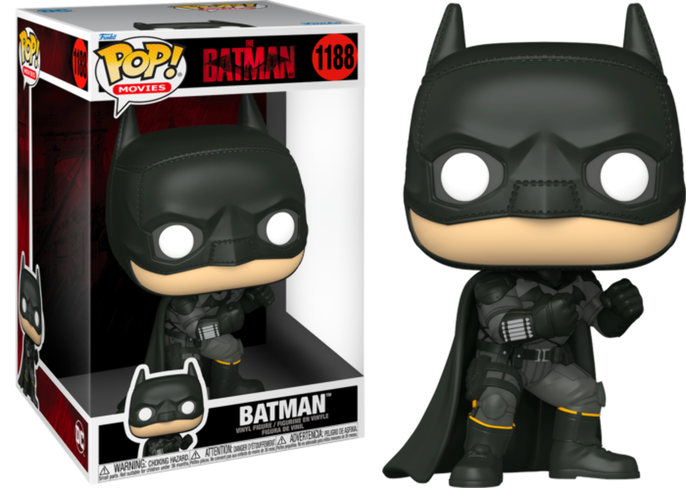 DC THE BATMAN - BATMAN JUMBO 10" POP VINYL FIGURE FUNKO 1188 IN STOCK ...