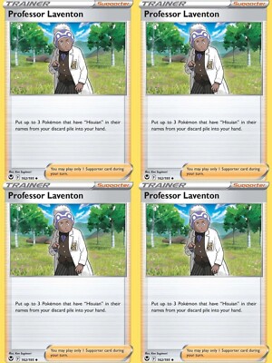 Pokemon Professor Laventon 4x Playset Trainer Card 162/195 Silver ...