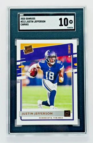 Justin Jefferson Canvas SP Rated Rookie SGC 10 GEM MINT 🔥 | eBay