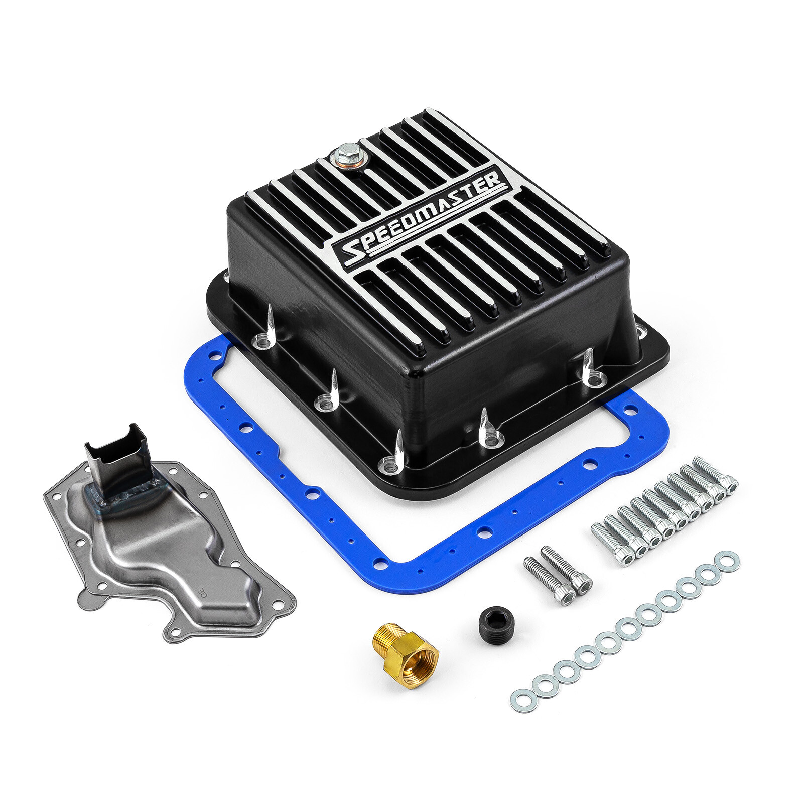 Ford C4 Aluminum High Volume Transmission Oil Pan Cast Finned Black ...