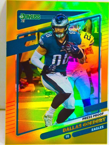 Dallas Goedert 2021 Donruss Football Gold Holo Press Proof SP Refractor ...