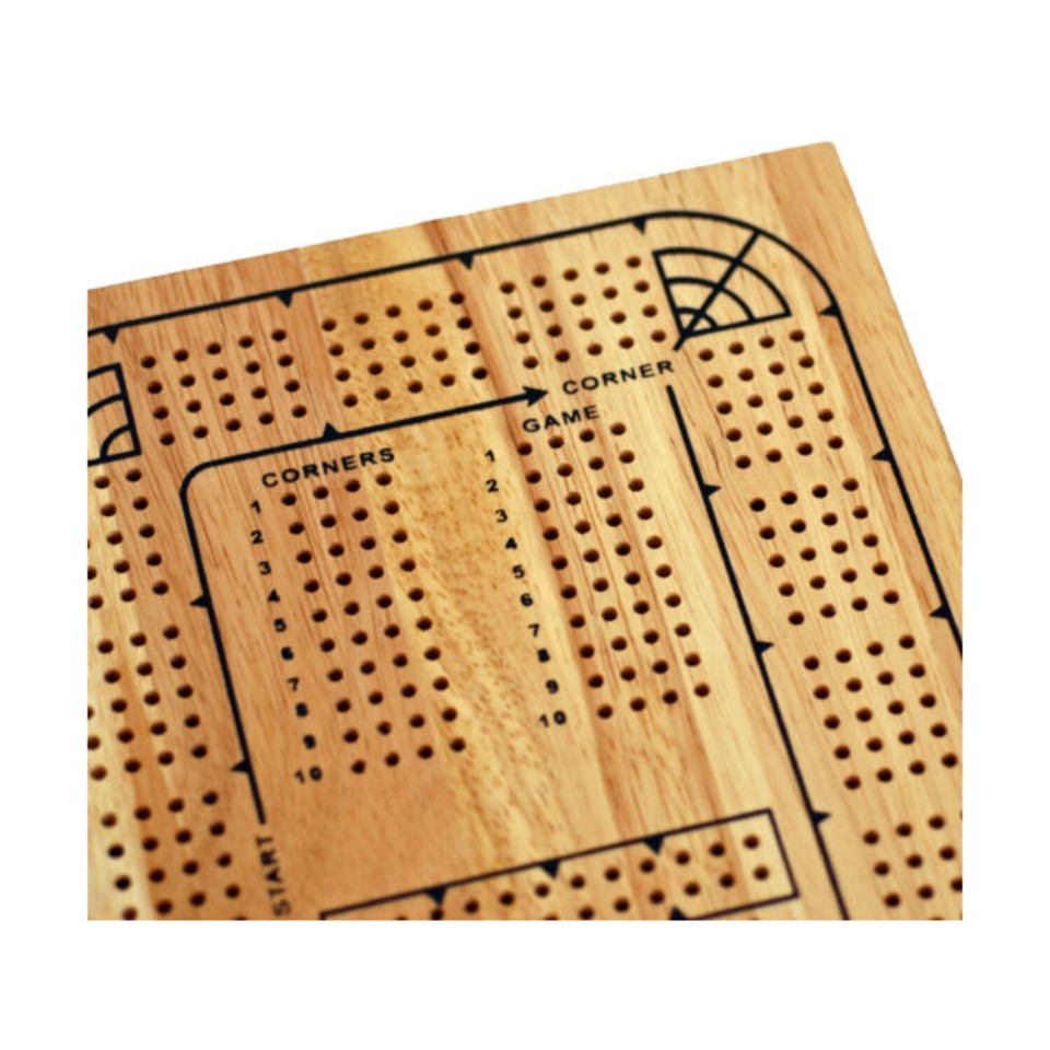 Wood Expre Cribbage Classic Cribbage Set - Continuous 4 Track Board SW ...