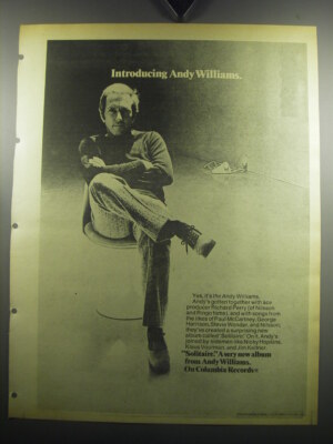 1974 Andy Williams Solitaire Album Ad - Introducing Andy Williams | eBay