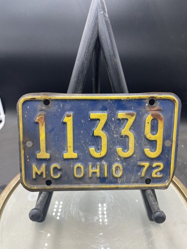 Vintage 1972 Original Ohio Motorcycle License Plate | eBay