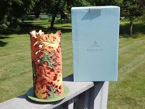 PartyLite Autumn Whispering Leaves Pillar Lantern, Retired & RARE! Item ...