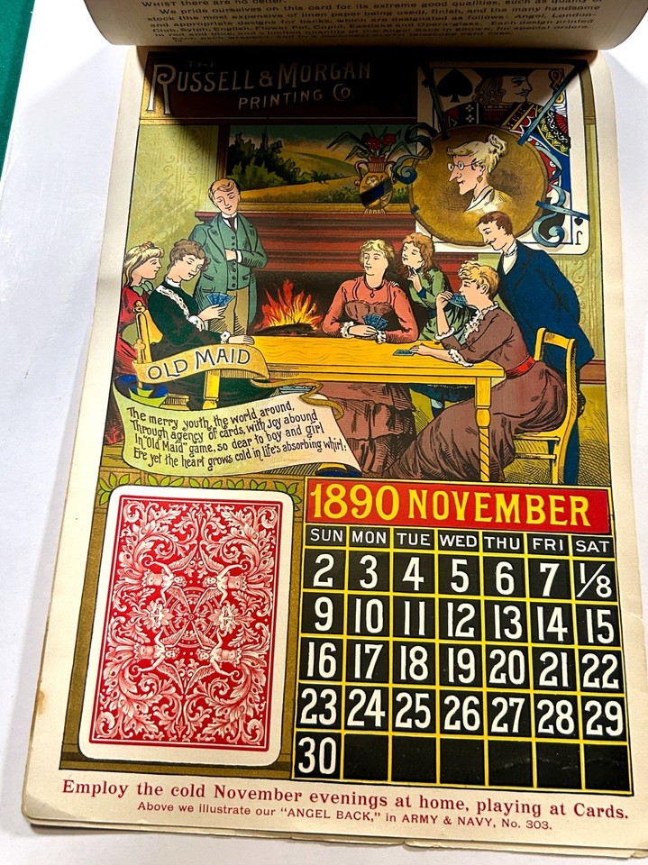 Very Rare Original Complete Russell & Morgan 1890 Playing Card Calendar ...