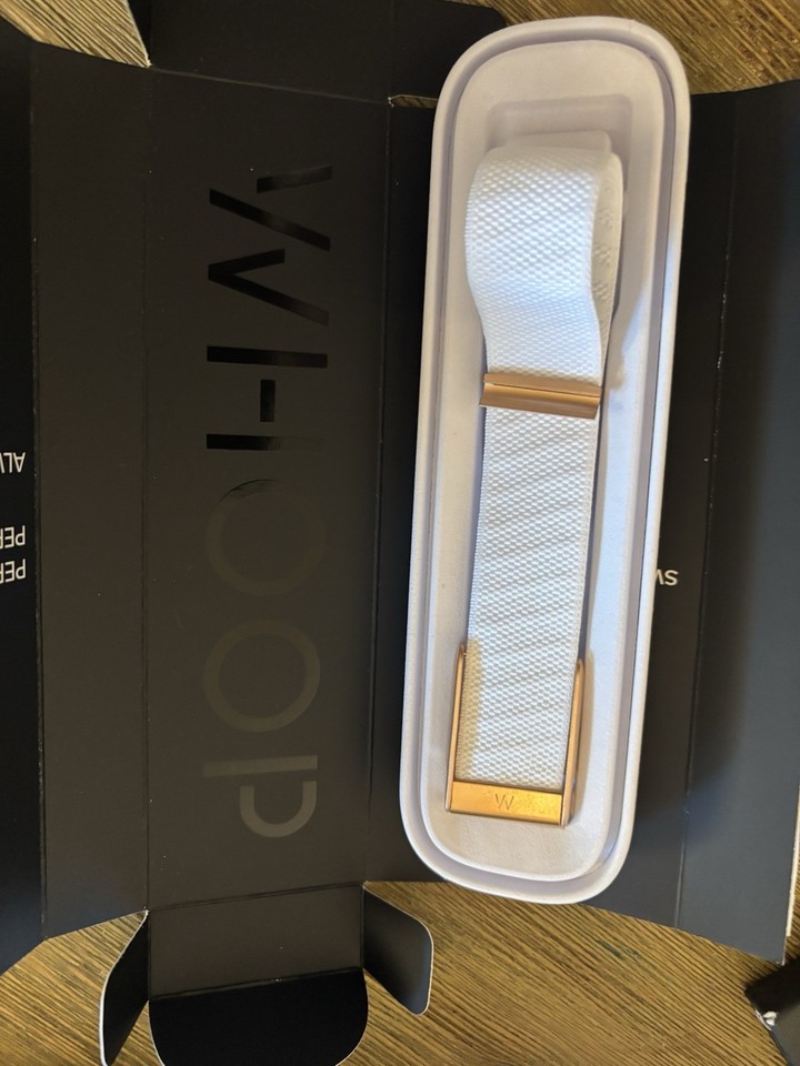 New Whoop 5.0/MG Superknit Luxe Band - White - Rose Gold Clasp/Link ...