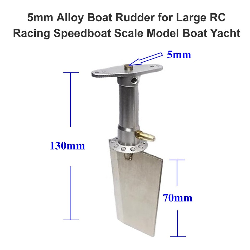 5mm / 6mm Alloy Rudder for Large RC Racing Speedboat Scale Model Boat ...