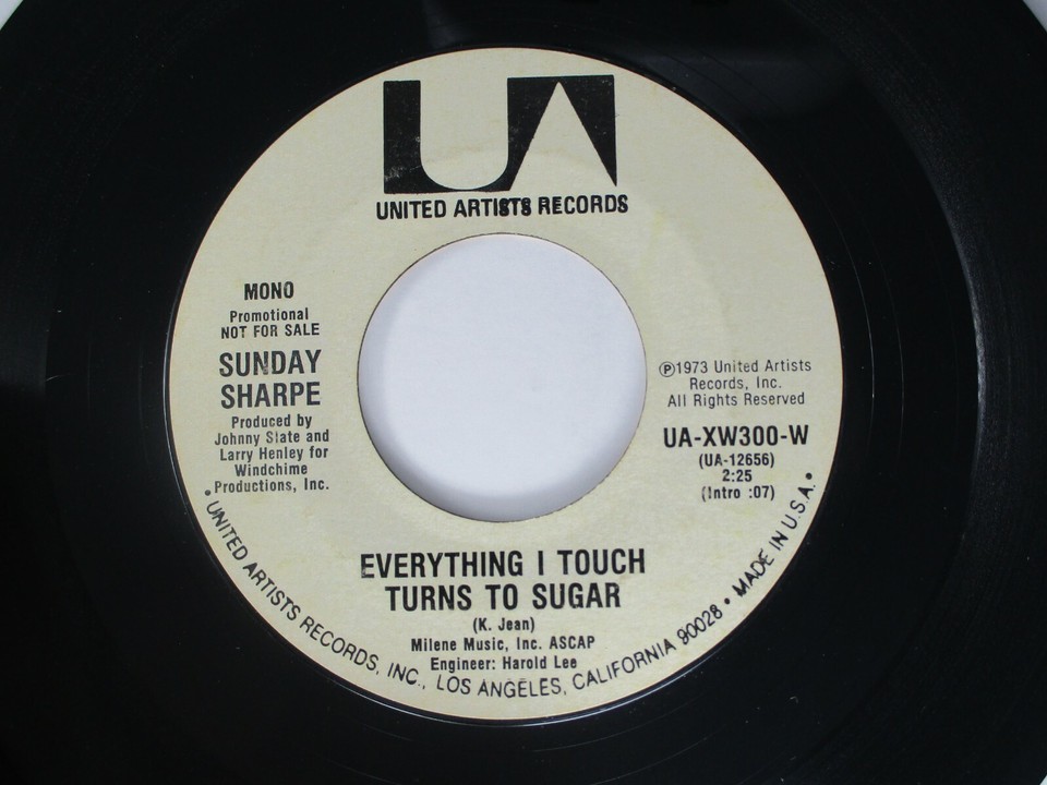 Sunday Sharpe Everything I Touch Turns To Sugar 45 United Artists 1973 ...