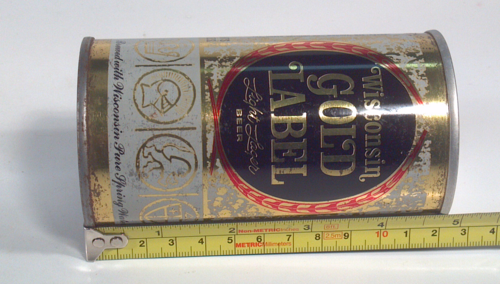 Vintage Wisconsin Gold Label Lager Beer 12oz Can Straight Steel Huber ...