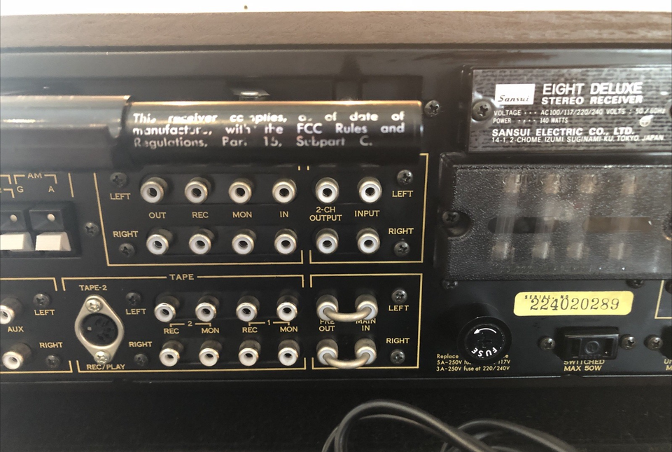 Sansui EIGHT DELUXE AM/FM Stereo 60 W Tuner Amplifier Open Box Perfect ...