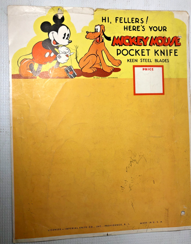Imperial Knife Mickey Mouse Store Advertisement POP Display | eBay